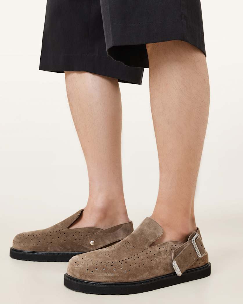 Randal Suede Mules Stone Grey | ALLSAINTS US